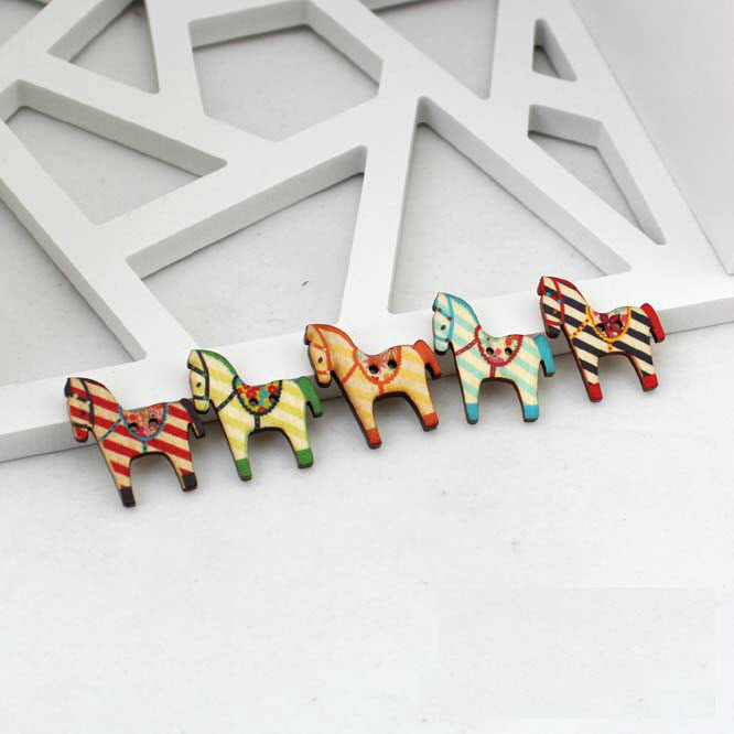 10x Carousel buttons|Natural Wood buttons|2 Hole Sewing Buttons